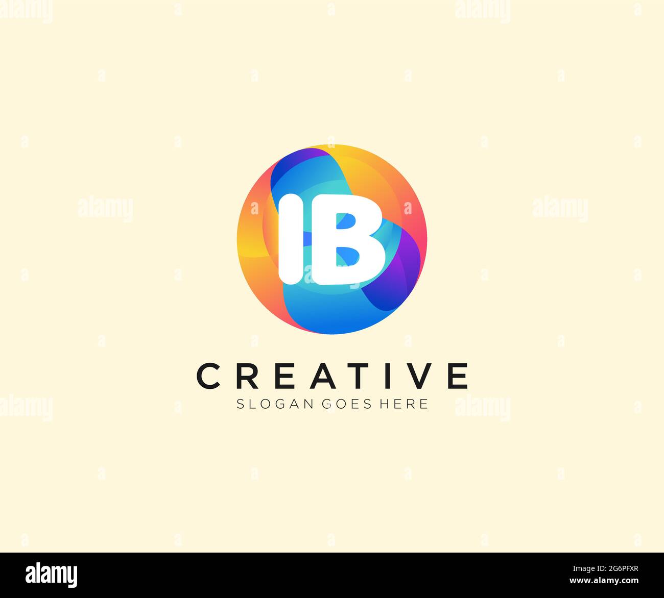 IB initial logo With Colorful Circle template Stock Vector Image & Art ...