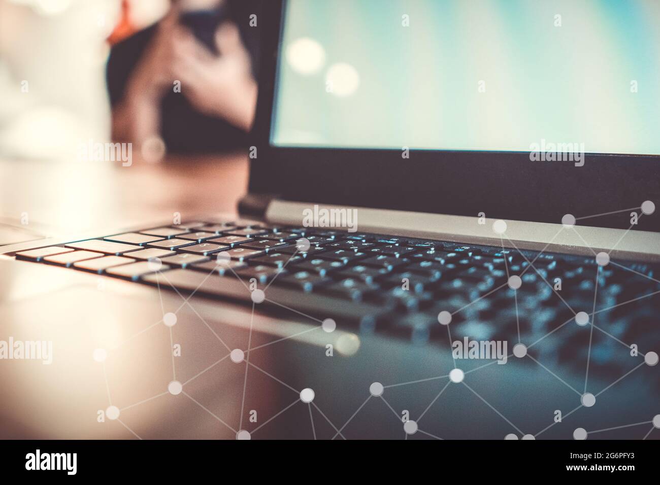 Technology devices laptop to work or study do connect communication ...