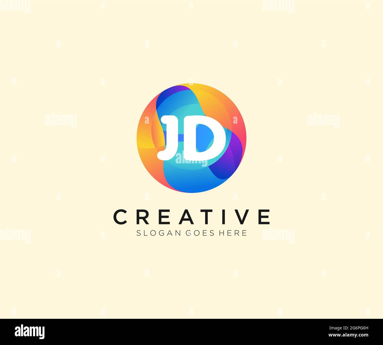 JD initial logo With Colorful Circle template Stock Vector Image & Art ...