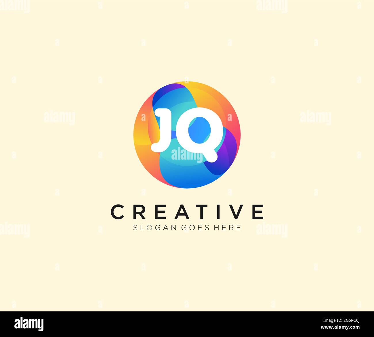 JQ initial logo With Colorful Circle template Stock Vector Image & Art ...