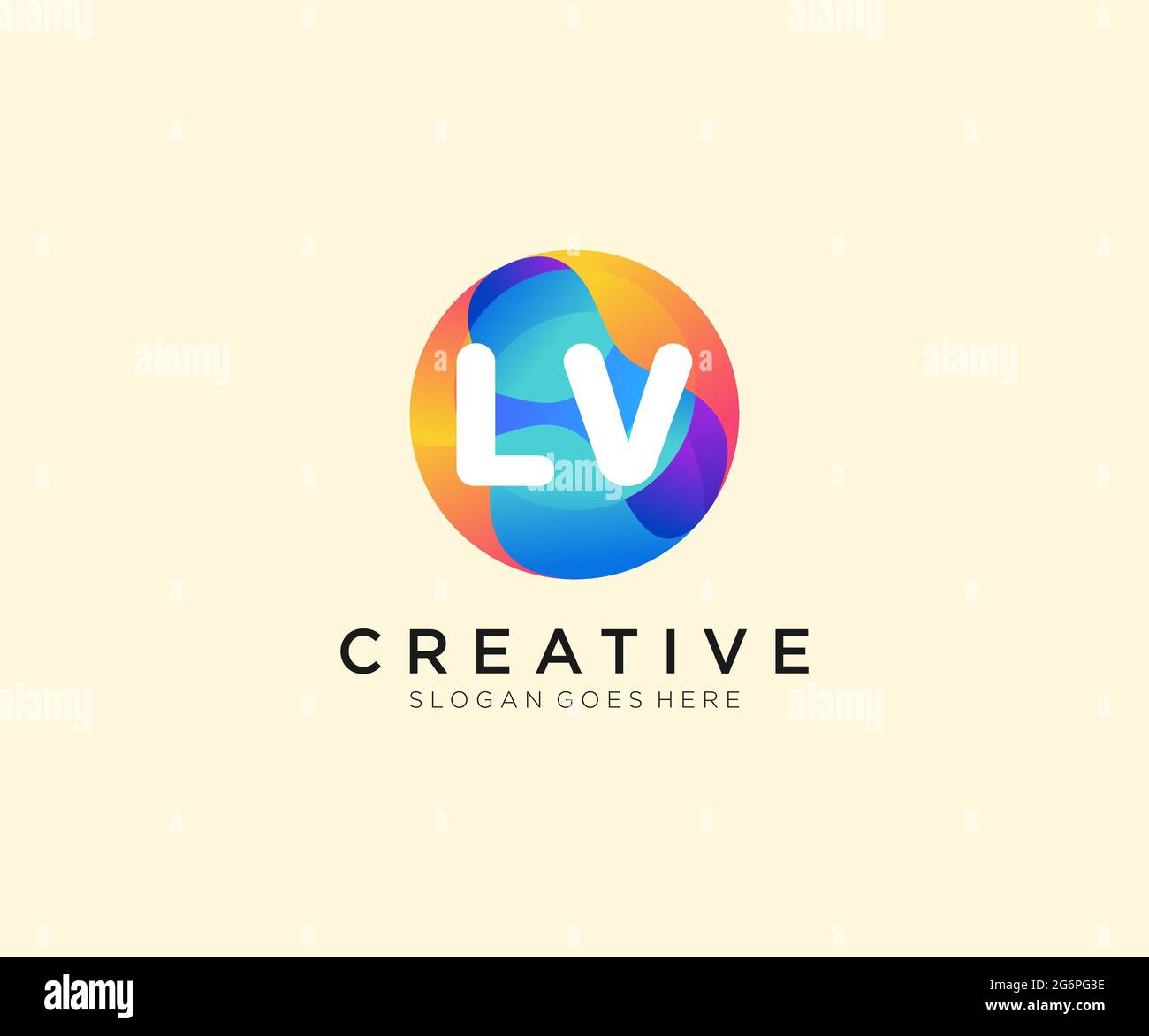 LV initial logo With Colorful Circle template Stock Vector Image & Art ...