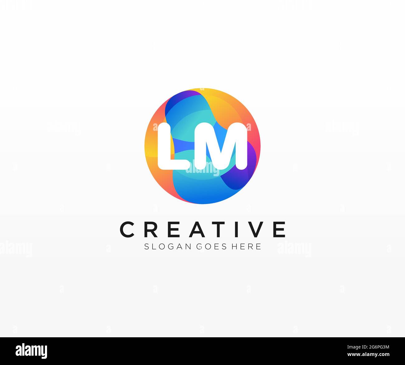 LM initial logo With Colorful Circle template Stock Vector Image & Art ...