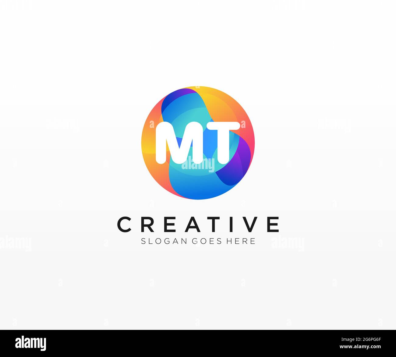 MT initial logo With Colorful Circle template Stock Vector Image & Art - Alamy