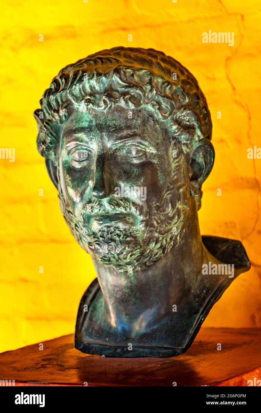 Ancient Bust Emperor Hadrian Italica Roman City Outside Seville ...