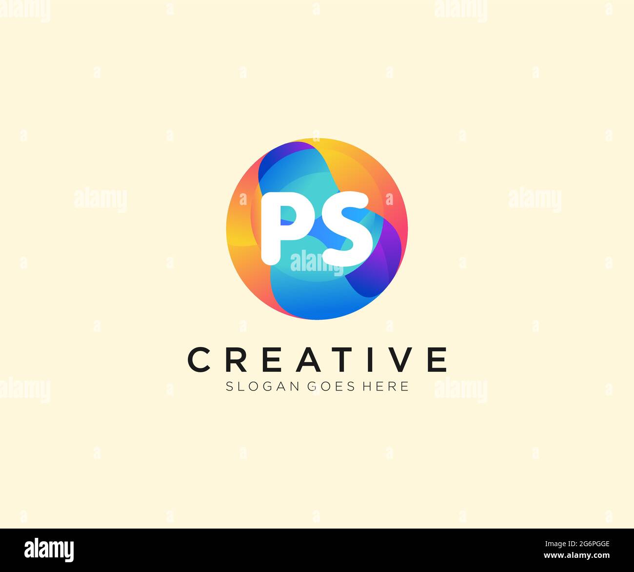 PS initial logo With Colorful Circle template Stock Vector Image & Art ...