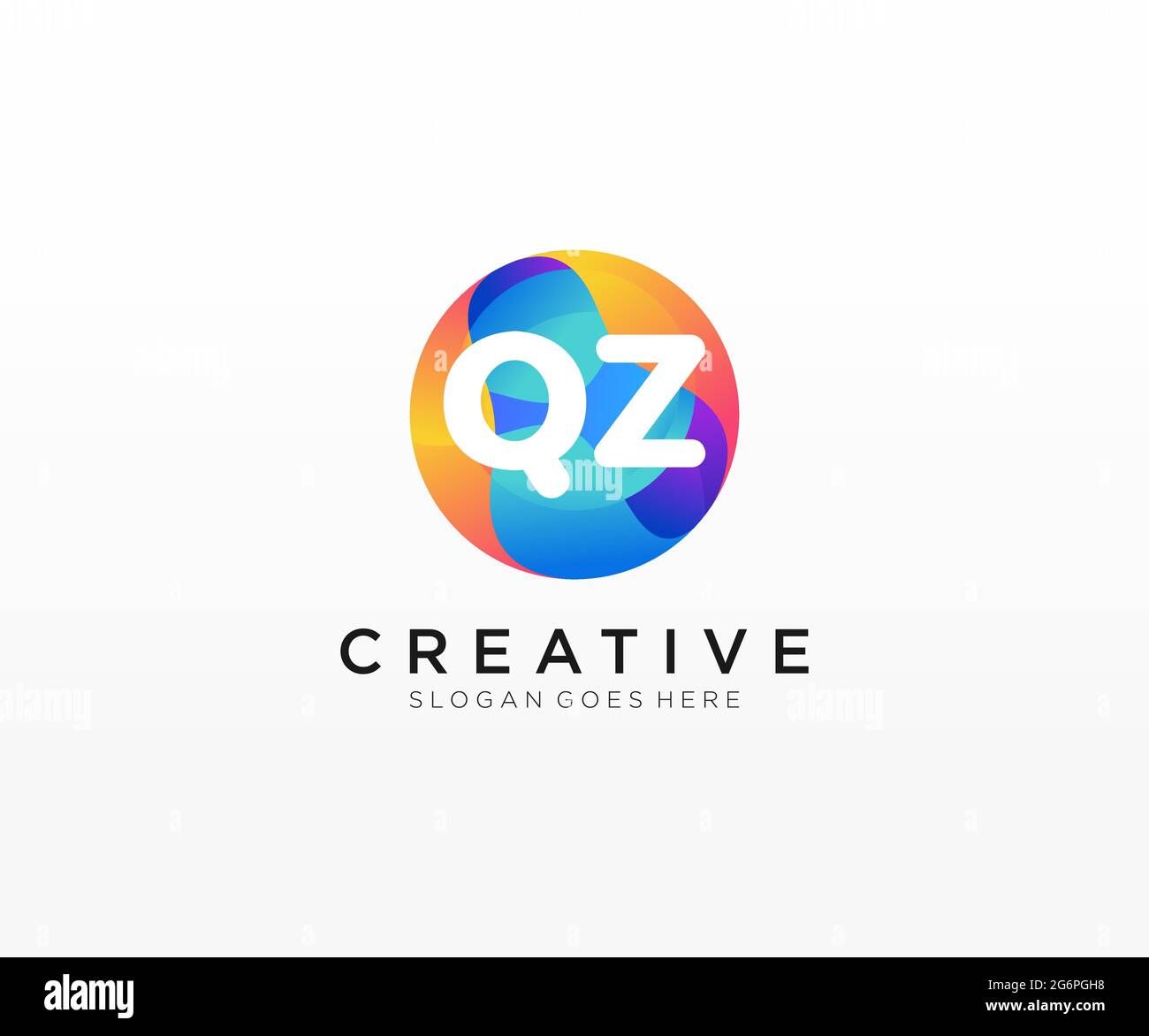 QZ initial logo With Colorful Circle template Stock Vector Image & Art ...