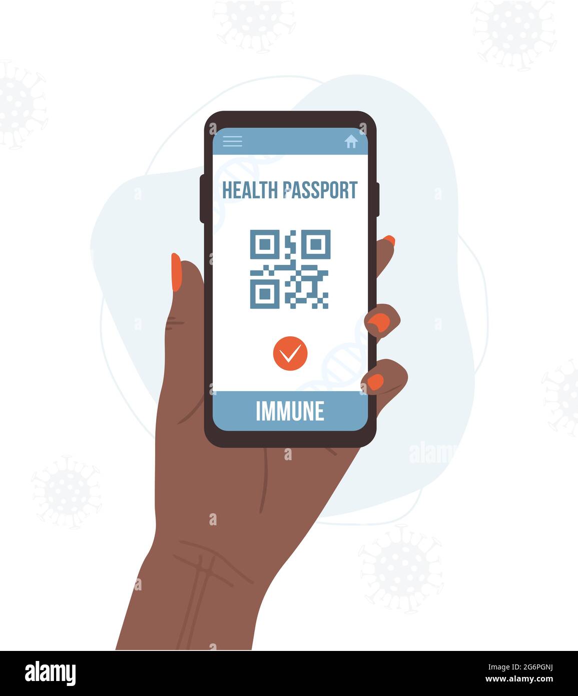 QR code with immune electronic result. Check of safety from covid-19 ...