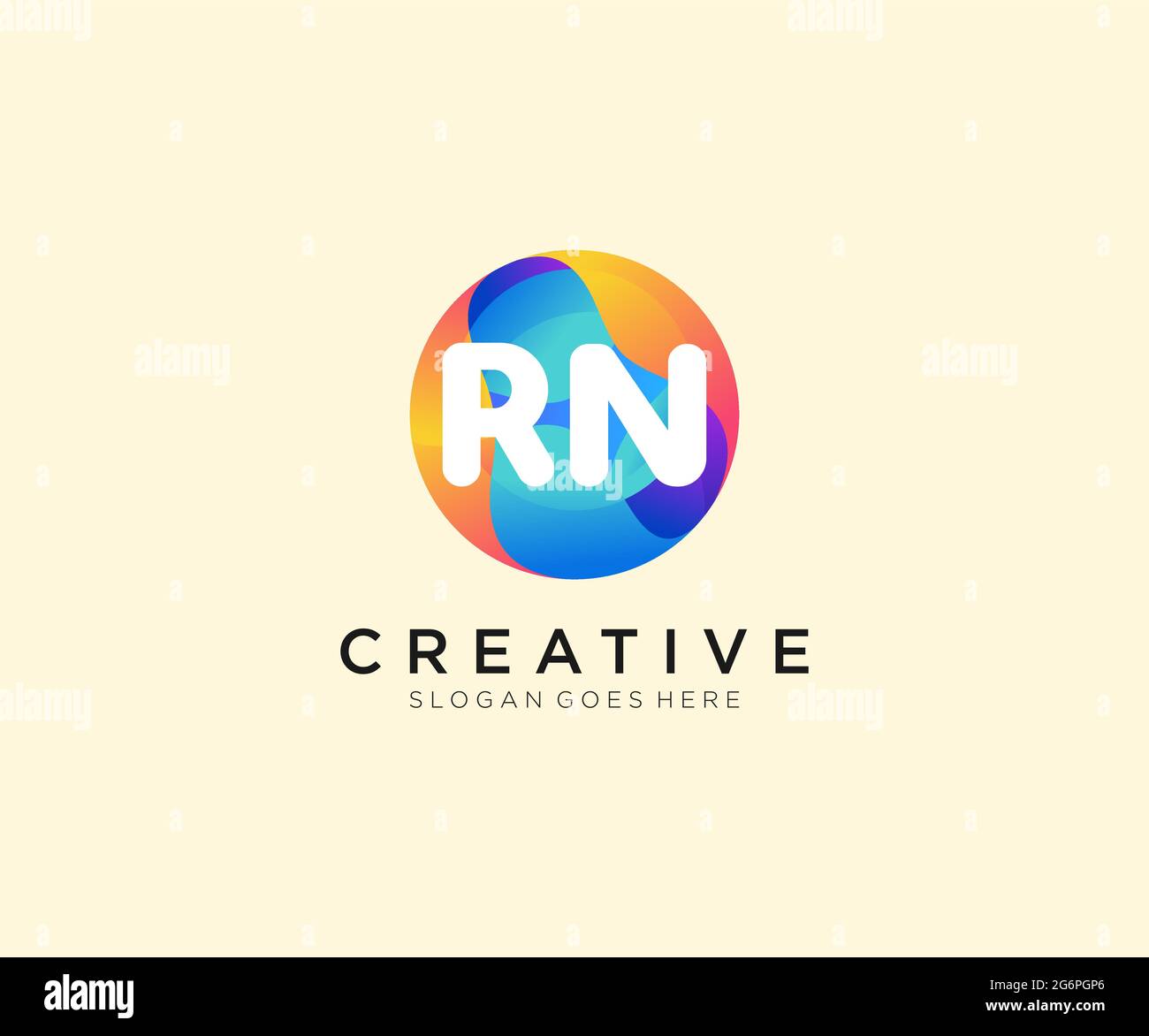 RN initial logo With Colorful Circle template Stock Vector Image & Art ...