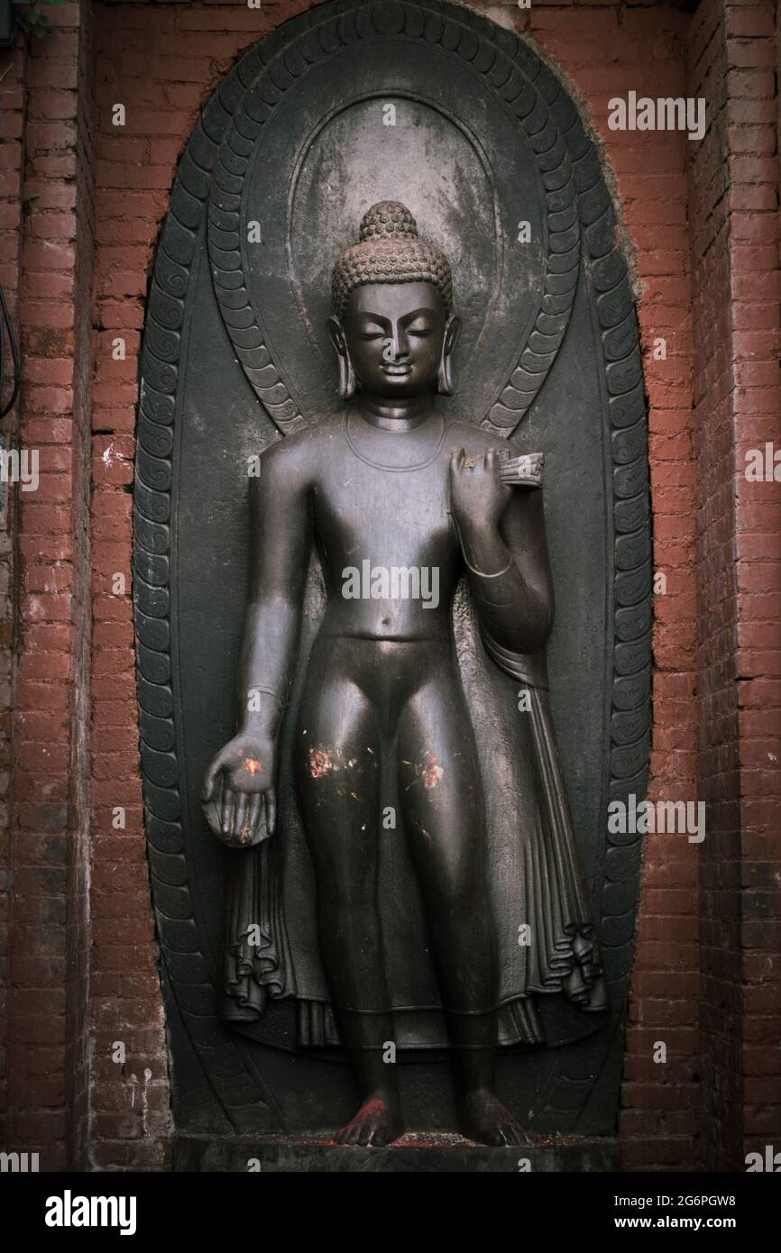 Buddha statue face nepal blue hi-res stock photography and images - Alamy
