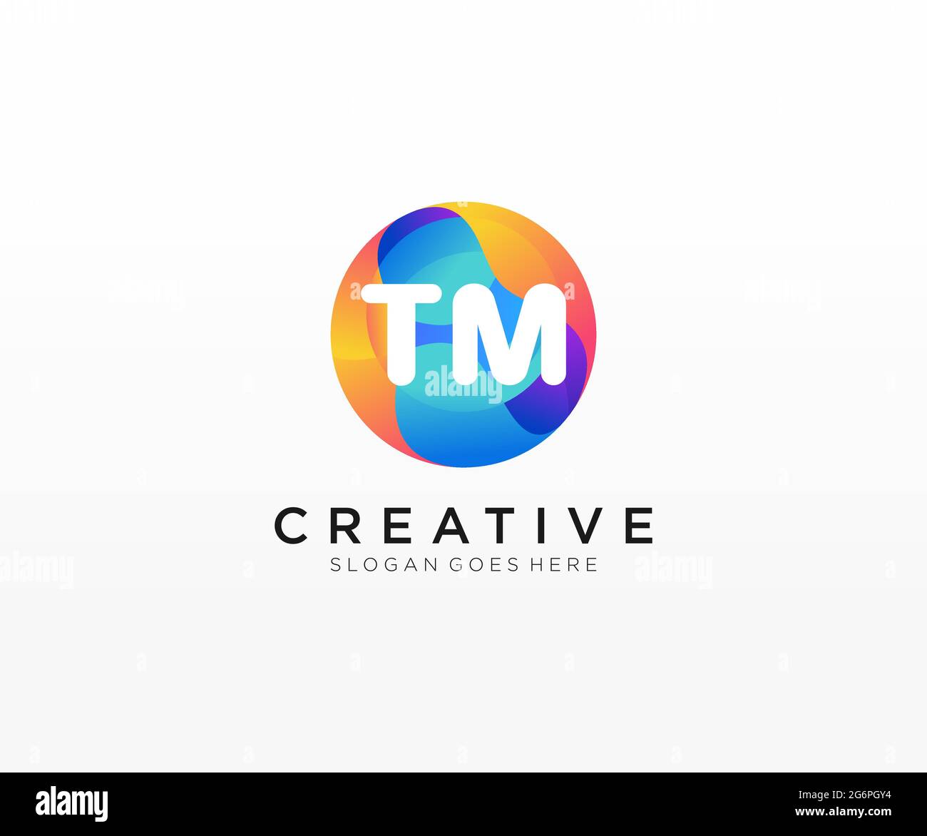 TM initial logo With Colorful Circle template Stock Vector Image & Art ...