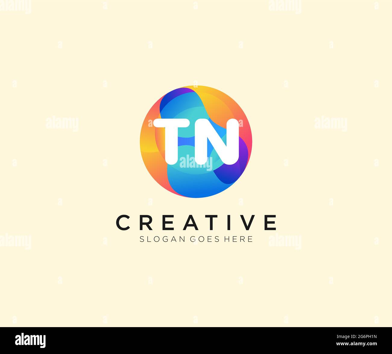 TN initial logo With Colorful Circle template Stock Vector Image & Art ...