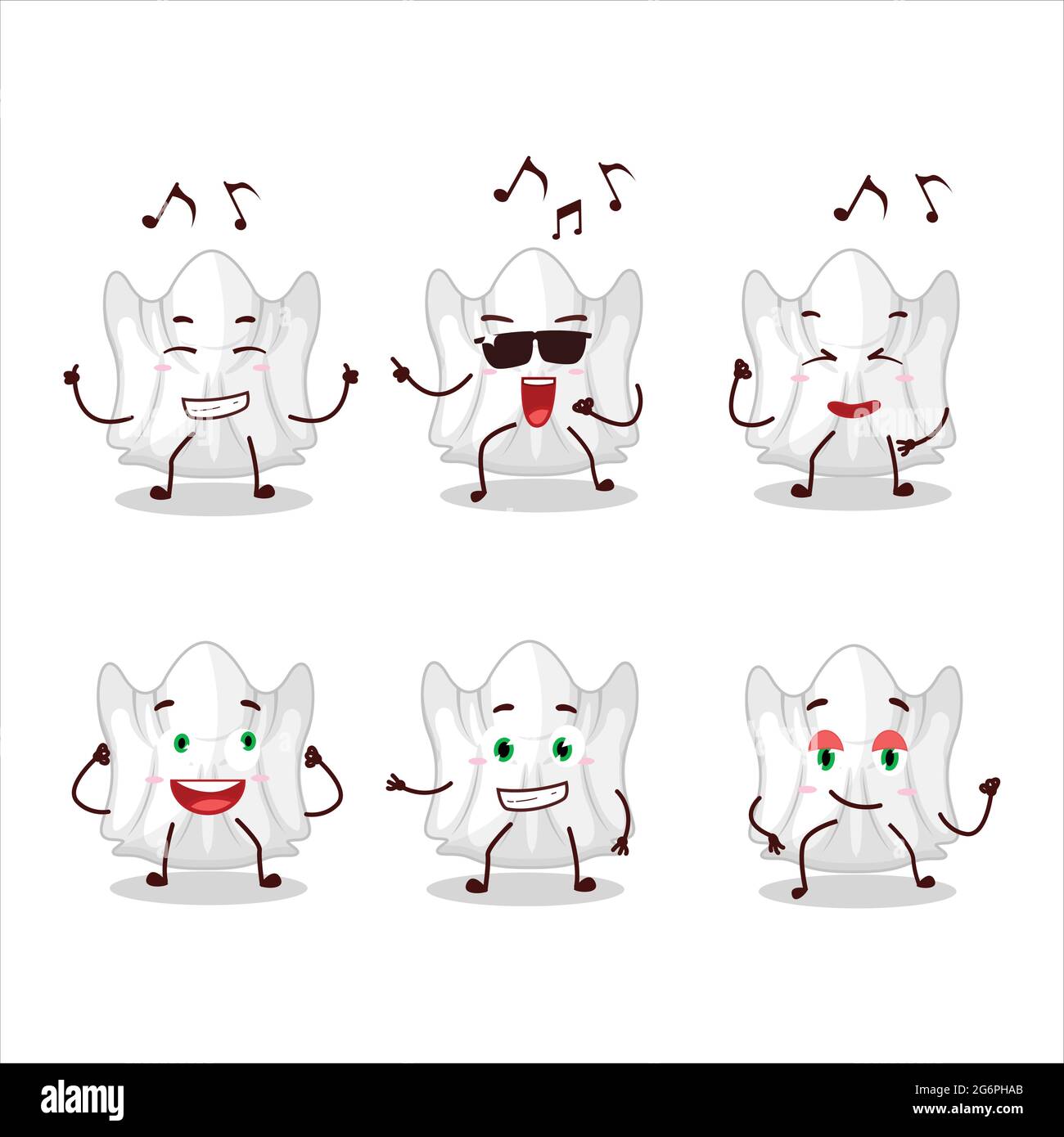 An image of ghost white dancer cartoon character enjoying the music ...