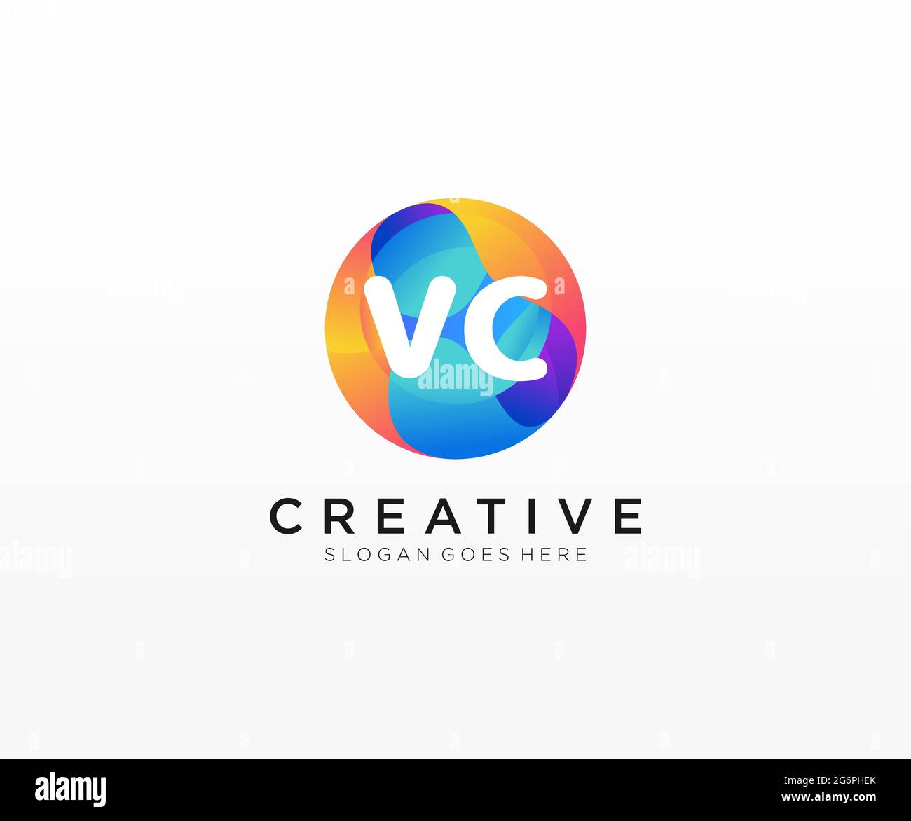 VC initial logo With Colorful Circle template Stock Vector Image & Art ...