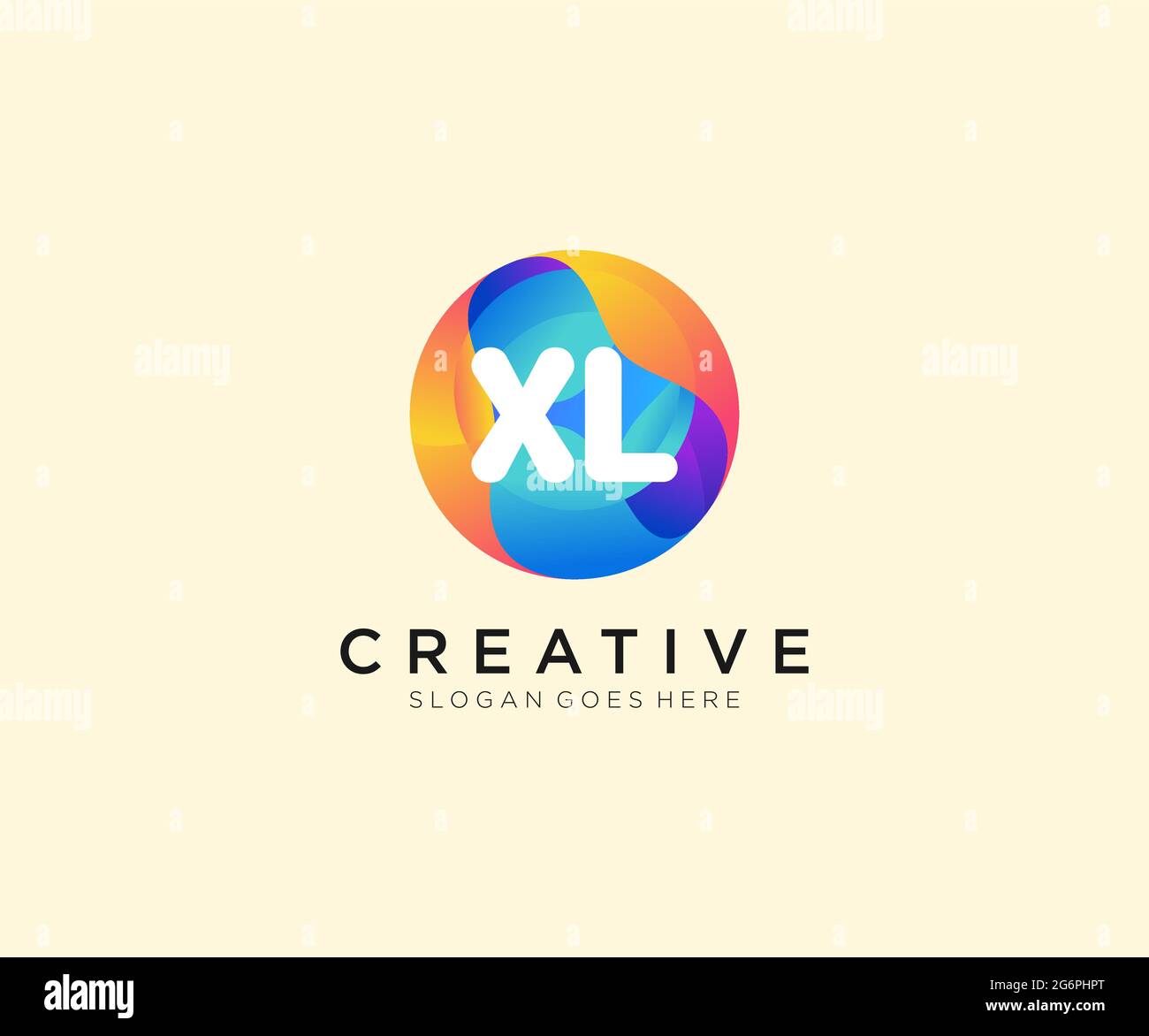 XL initial logo With Colorful Circle template Stock Vector Image & Art ...