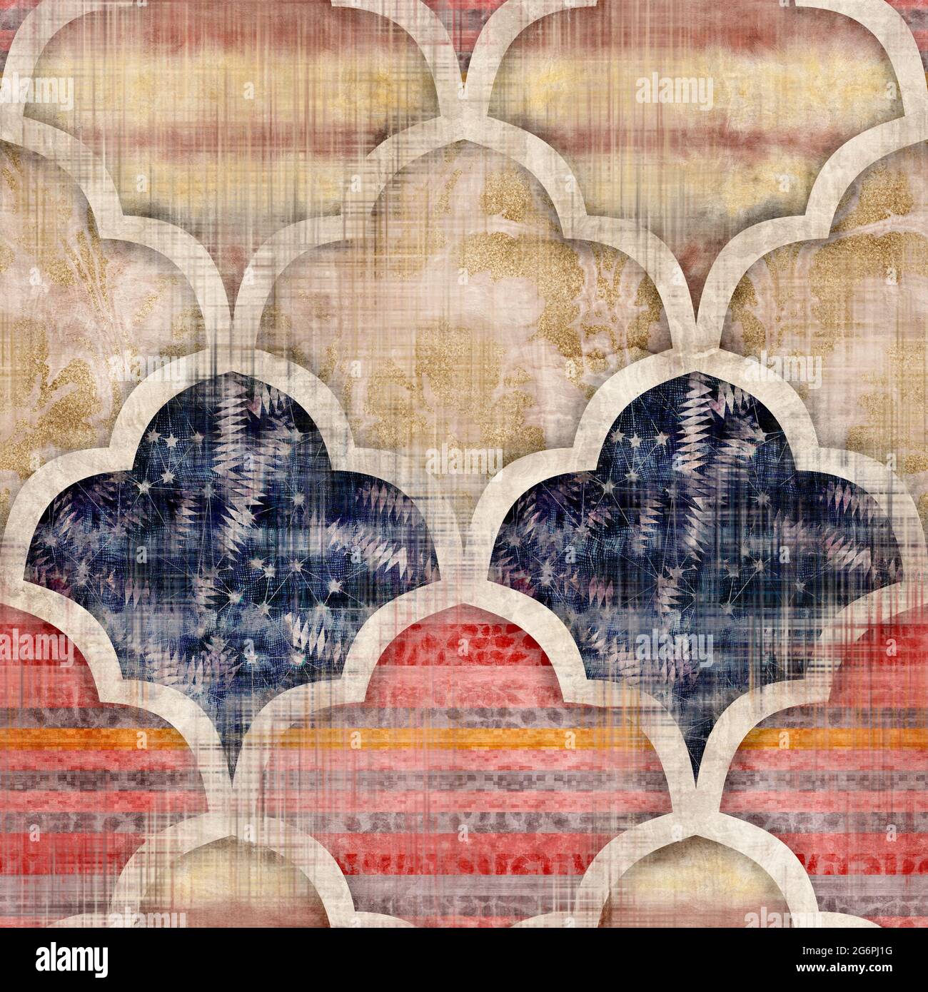 Seamless Moroccan inspired highly textured pattern for surface print ...