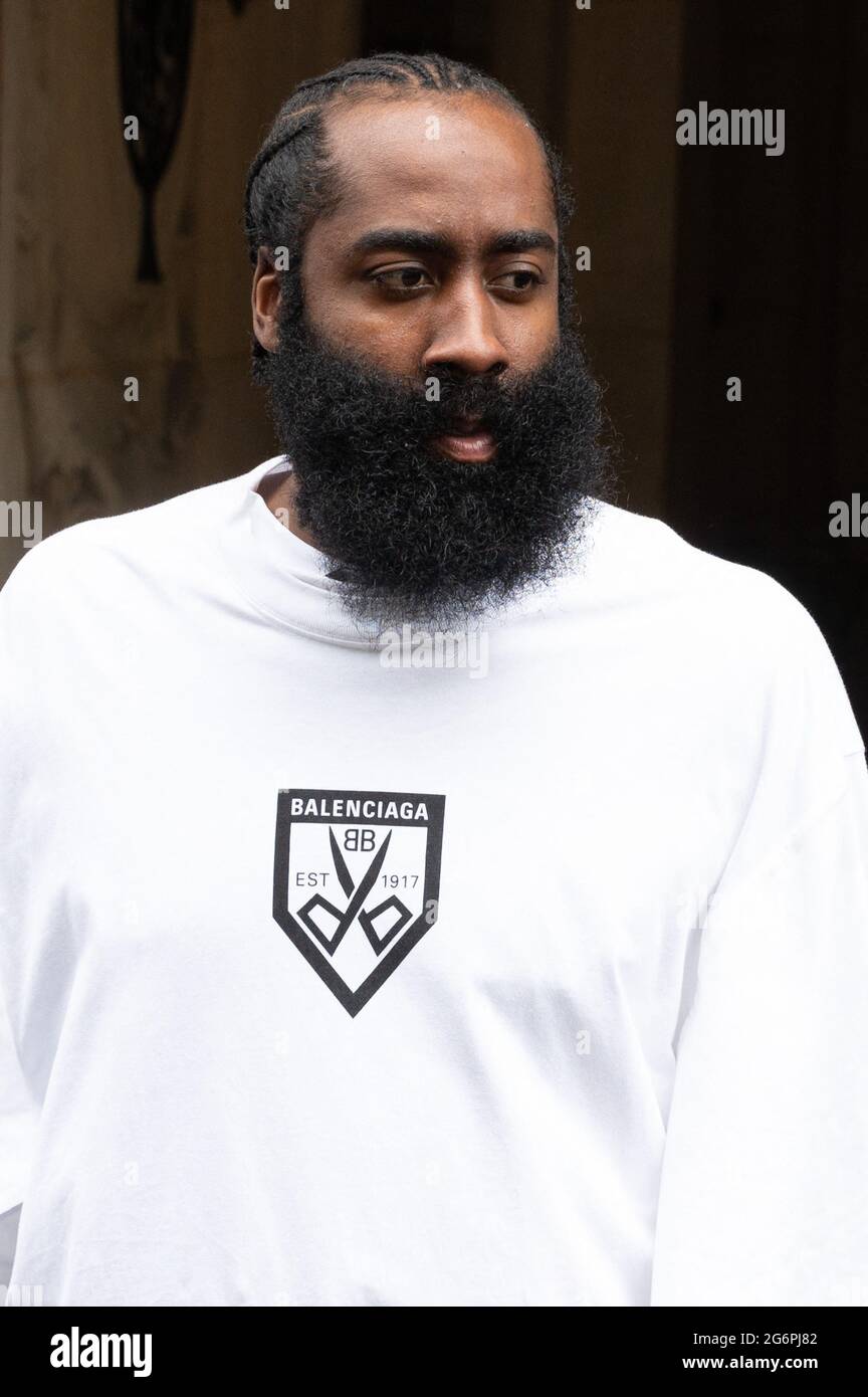 Paris, France, 7th July 2021James Harden arrives for the Balanciaga ...