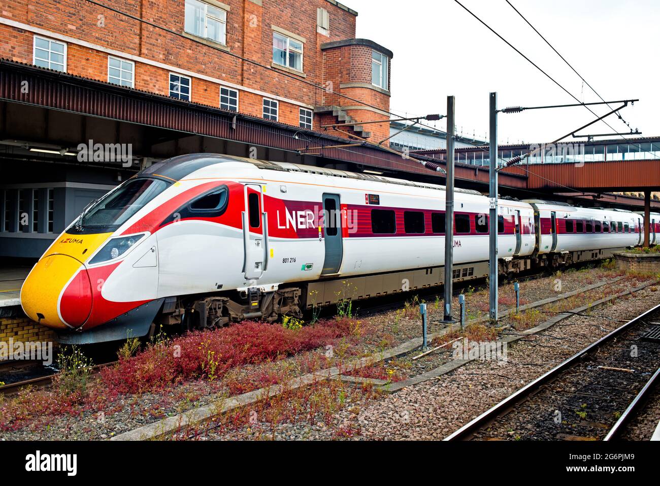 LNER Azuma Train waiting for departure at York Railway Station, York ...