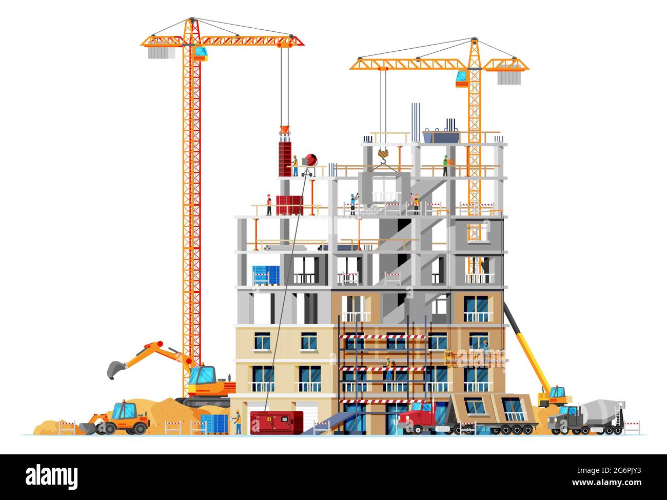 Foundation house under construction building Stock Vector Images - Alamy