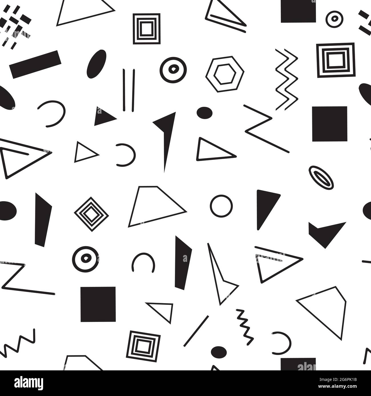 Seamless pattern various shapes Black and White Stock Photos & Images ...