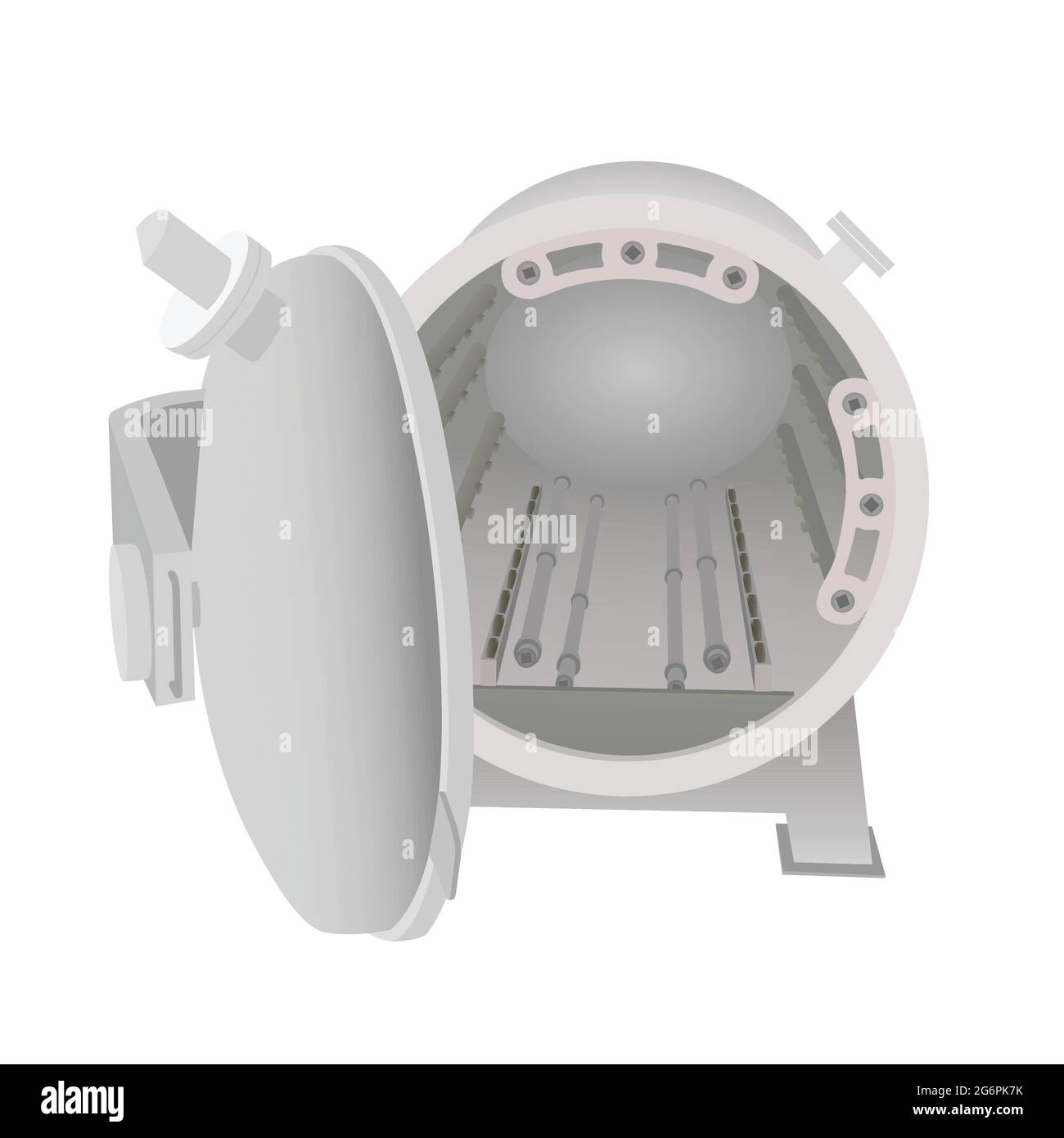 Autoclave Batch Retort Sterilization in Food Industry. Vector ...