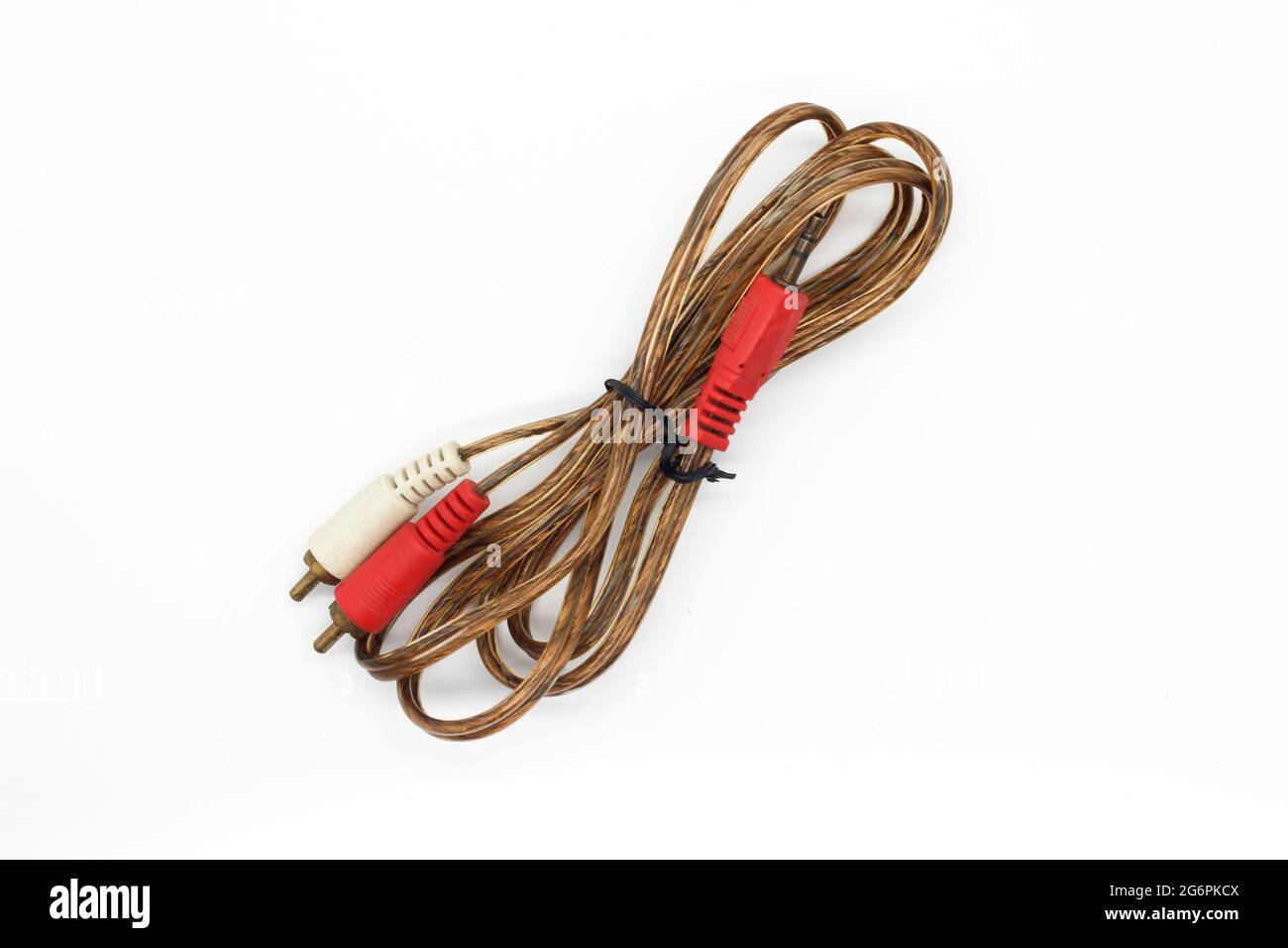 A picture of audio cable isolated on white background Stock Photo - Alamy