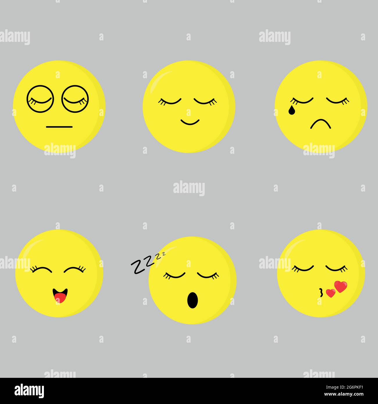 A set of vector pictures with different emotions. Cute emoticons on ...