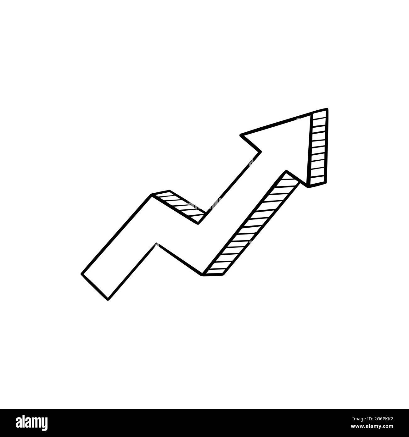 Hand drawn arrow isolated on white background. Single object sketch ...