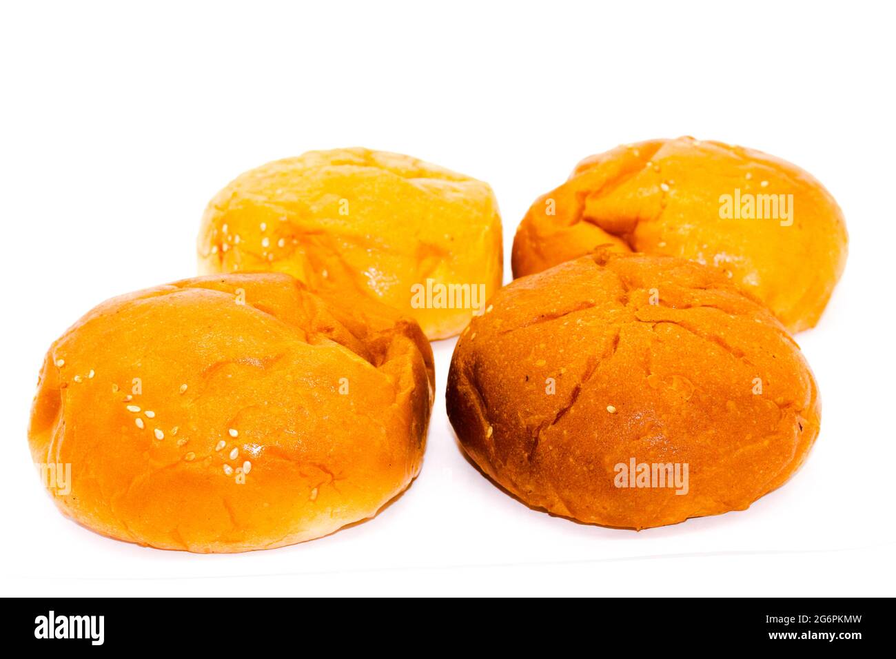 A picture of burger buns isolated on white background Stock Photo - Alamy