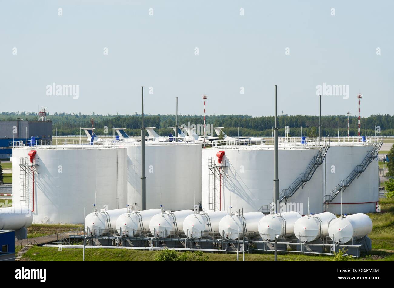 Aviation fuel storage for aircraft at the airport Stock Photo - Alamy