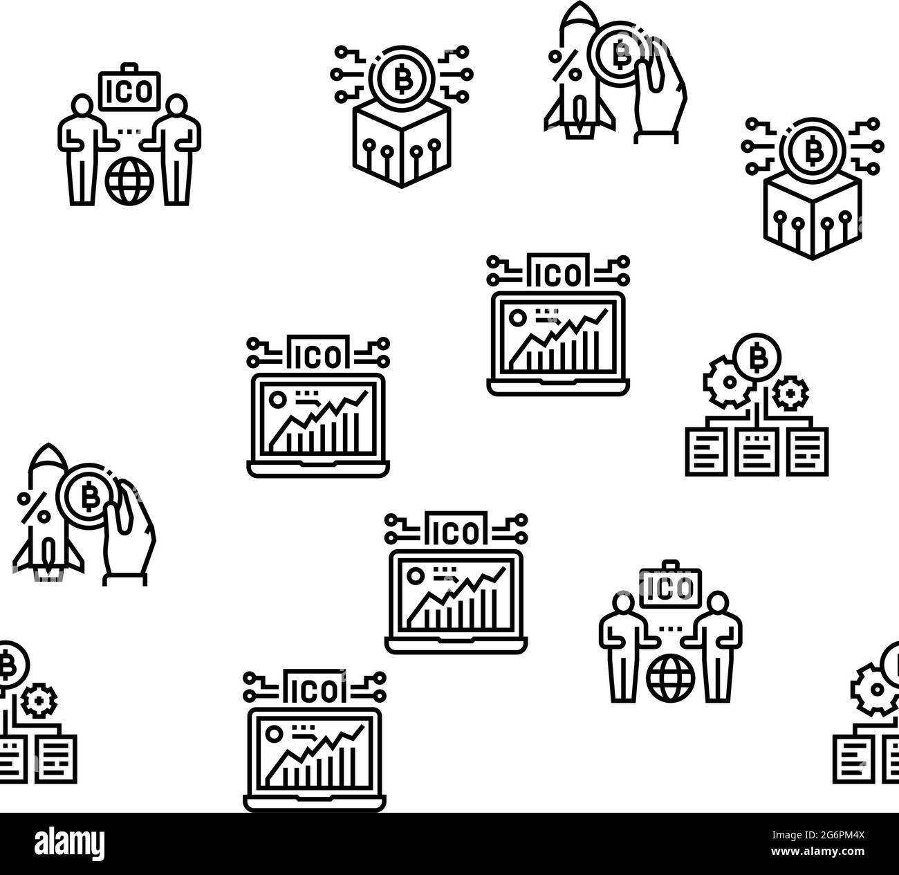Ico Initial Coin Offer Vector Seamless Pattern Stock Vector Image & Art ...