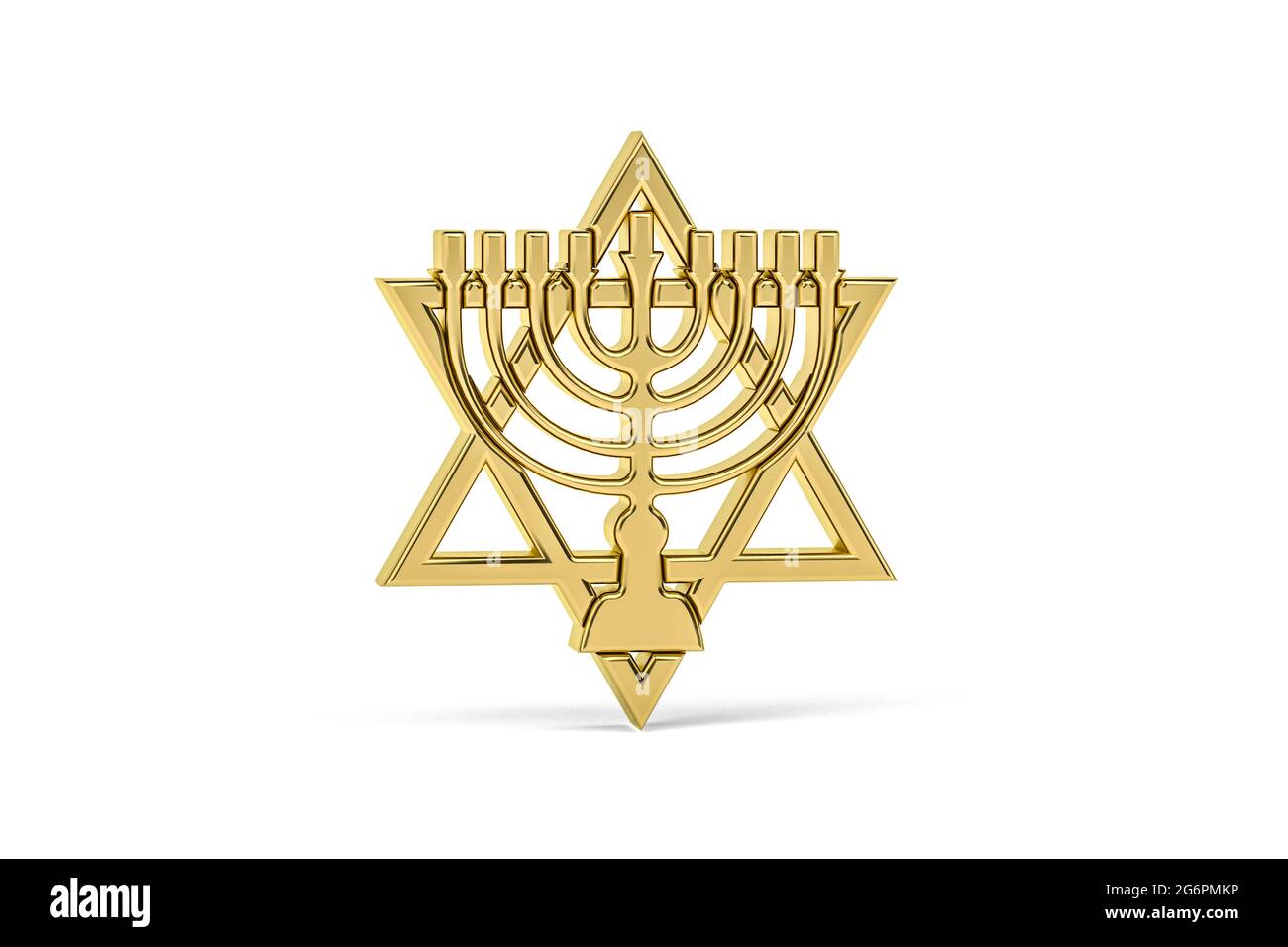 Golden 3d judaism icon isolated on white background - 3d render Stock ...