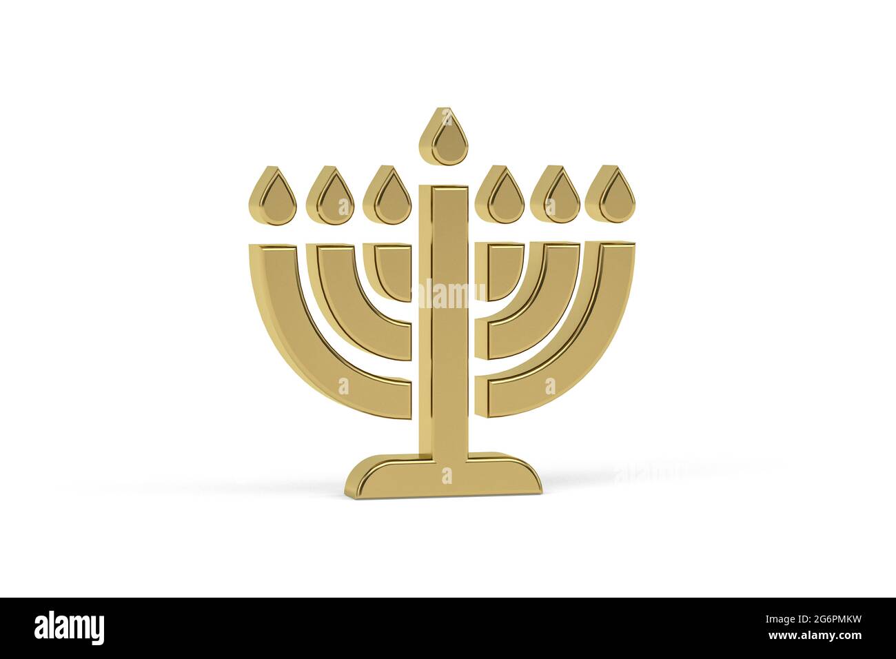 Golden 3d judaism icon isolated on white background - 3d render Stock ...
