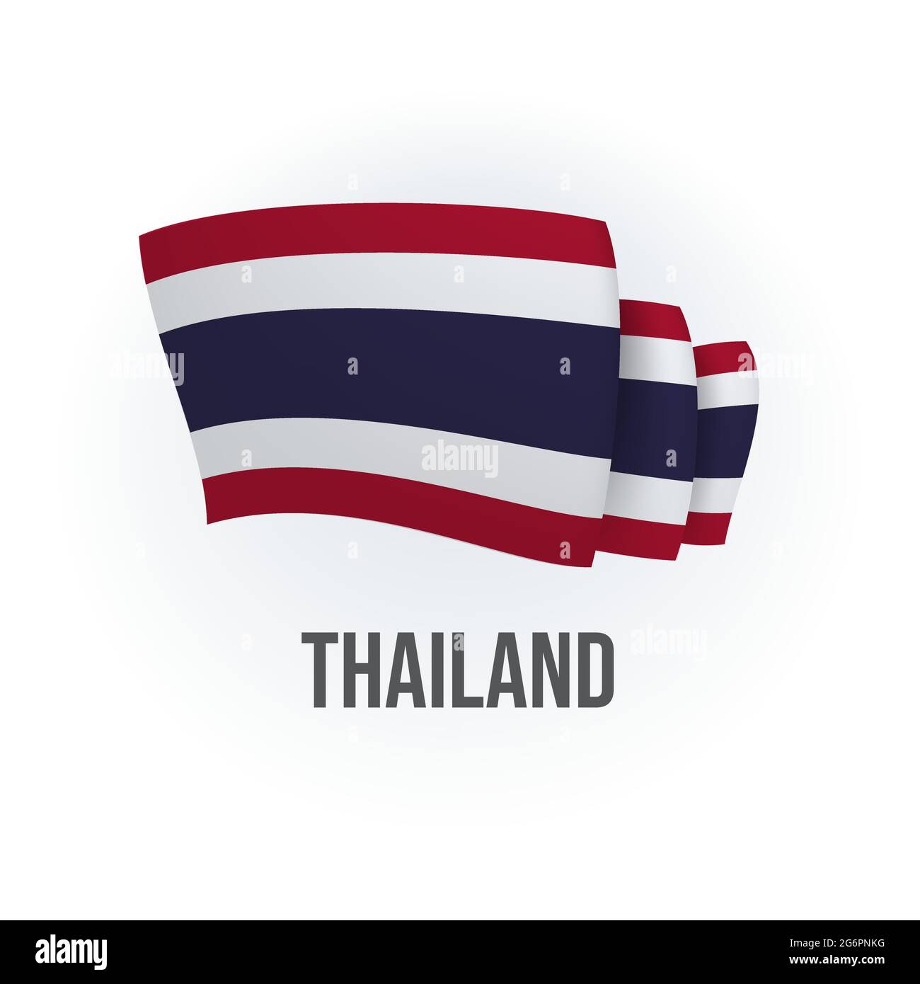 Vector flag of Thailand. Siam waving flag. Vector illustration Stock ...