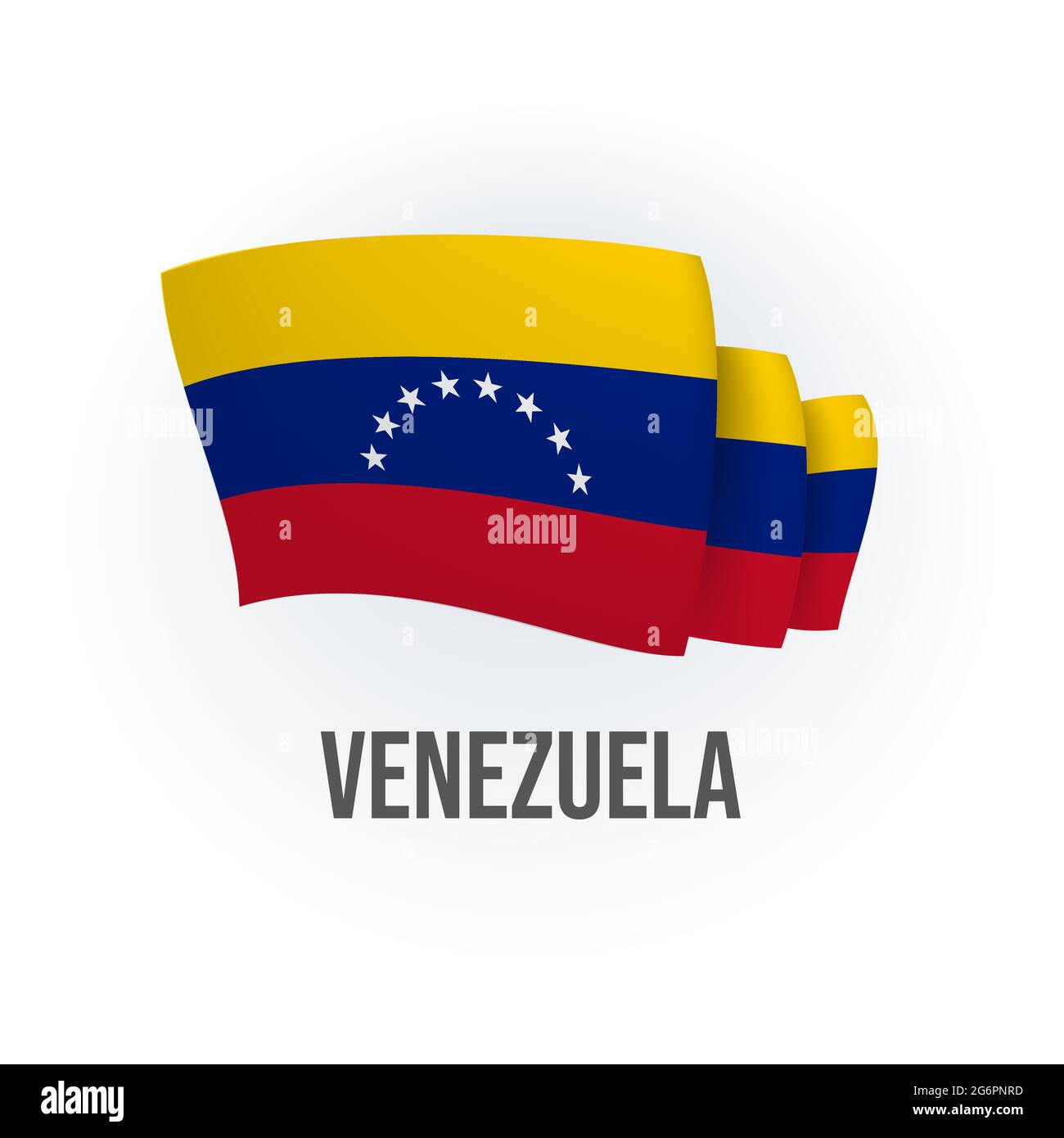 Vector flag of Venezuela. Venezuelan waving flag. Vector illustration ...