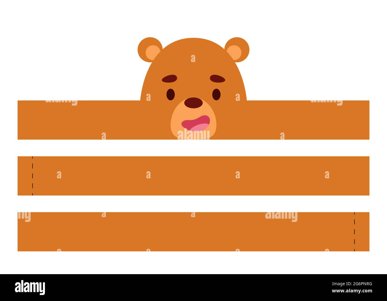 Printable bear paper crown. Diy cut party ribbon template for birthday ...