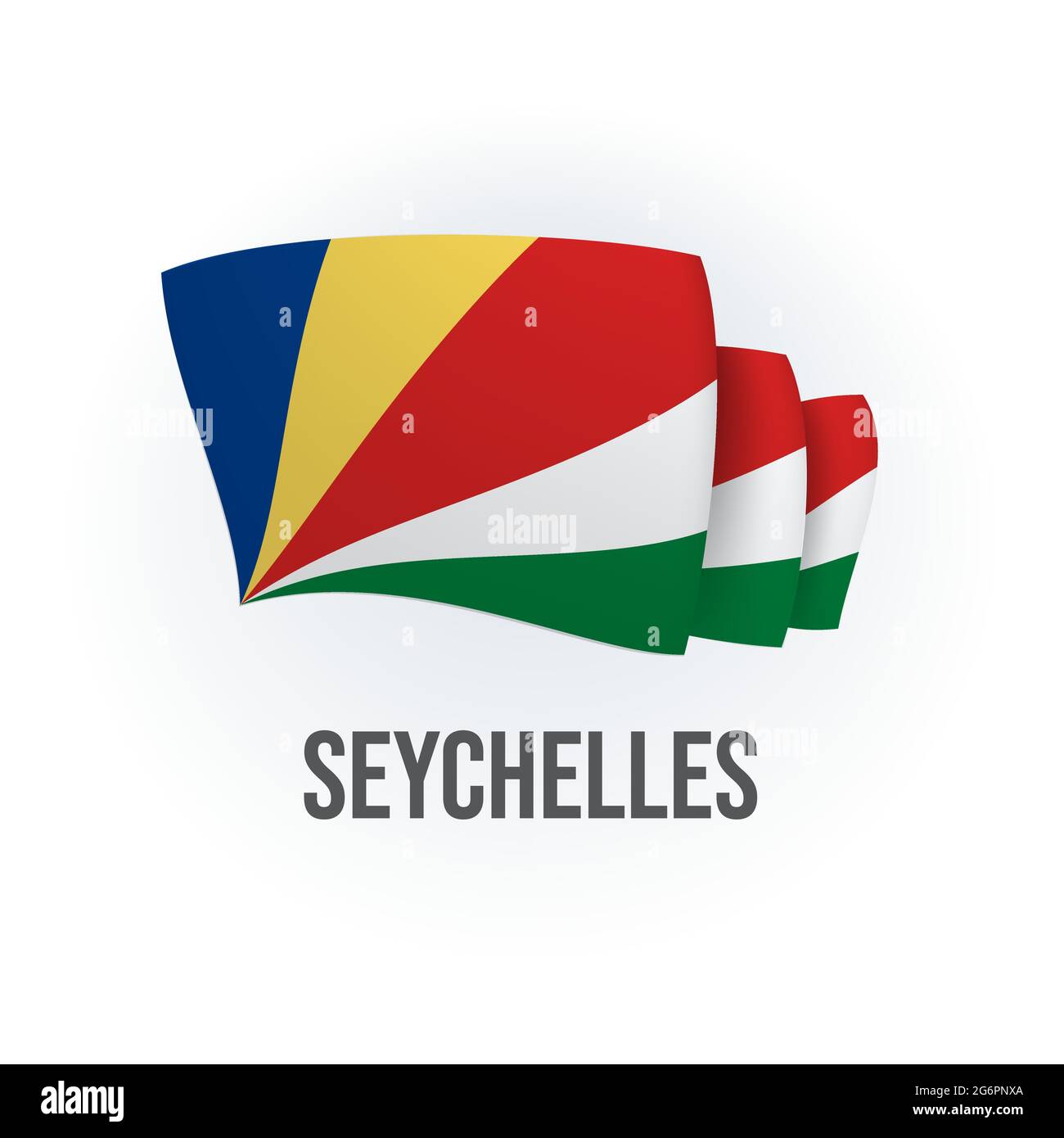 Vector flag of Seychelles. Seychellois waving flag. Vector illustration ...