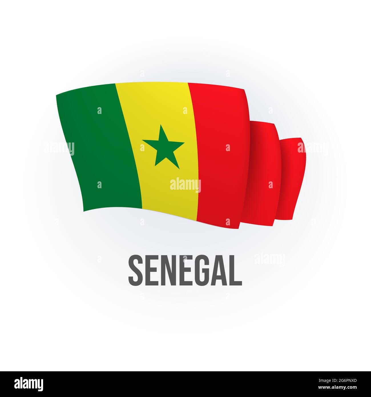 Vector flag of Senegal. African waving flag. Vector illustration Stock Vector Image & Art - Alamy