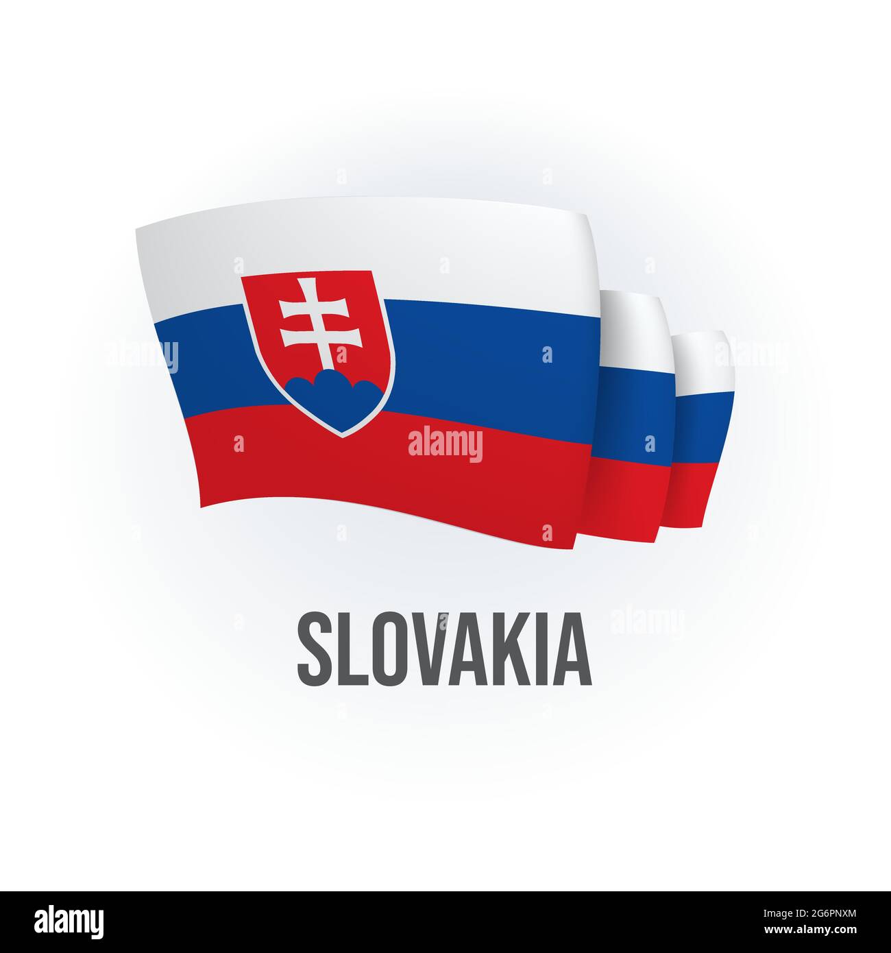 Vector flag of Slovakia. Slovak waving flag. Vector illustration Stock ...