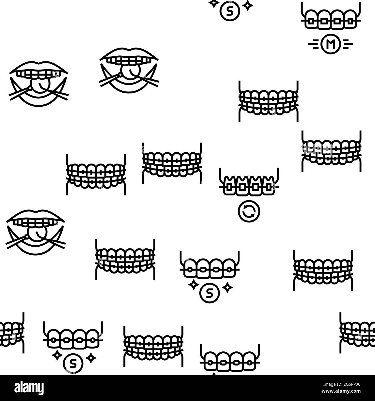 Tooth Braces Accessory Vector Seamless Pattern Stock Vector Image & Art ...