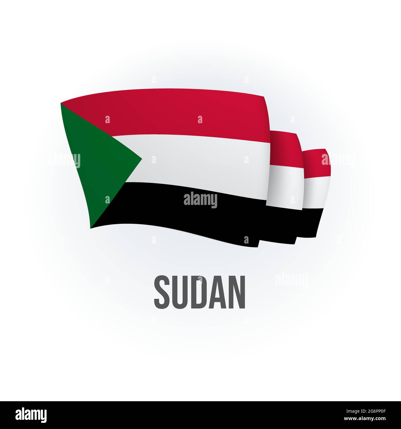 Vector Flag Of Sudan Sudanese Waving Flag Vector Illustration Stock