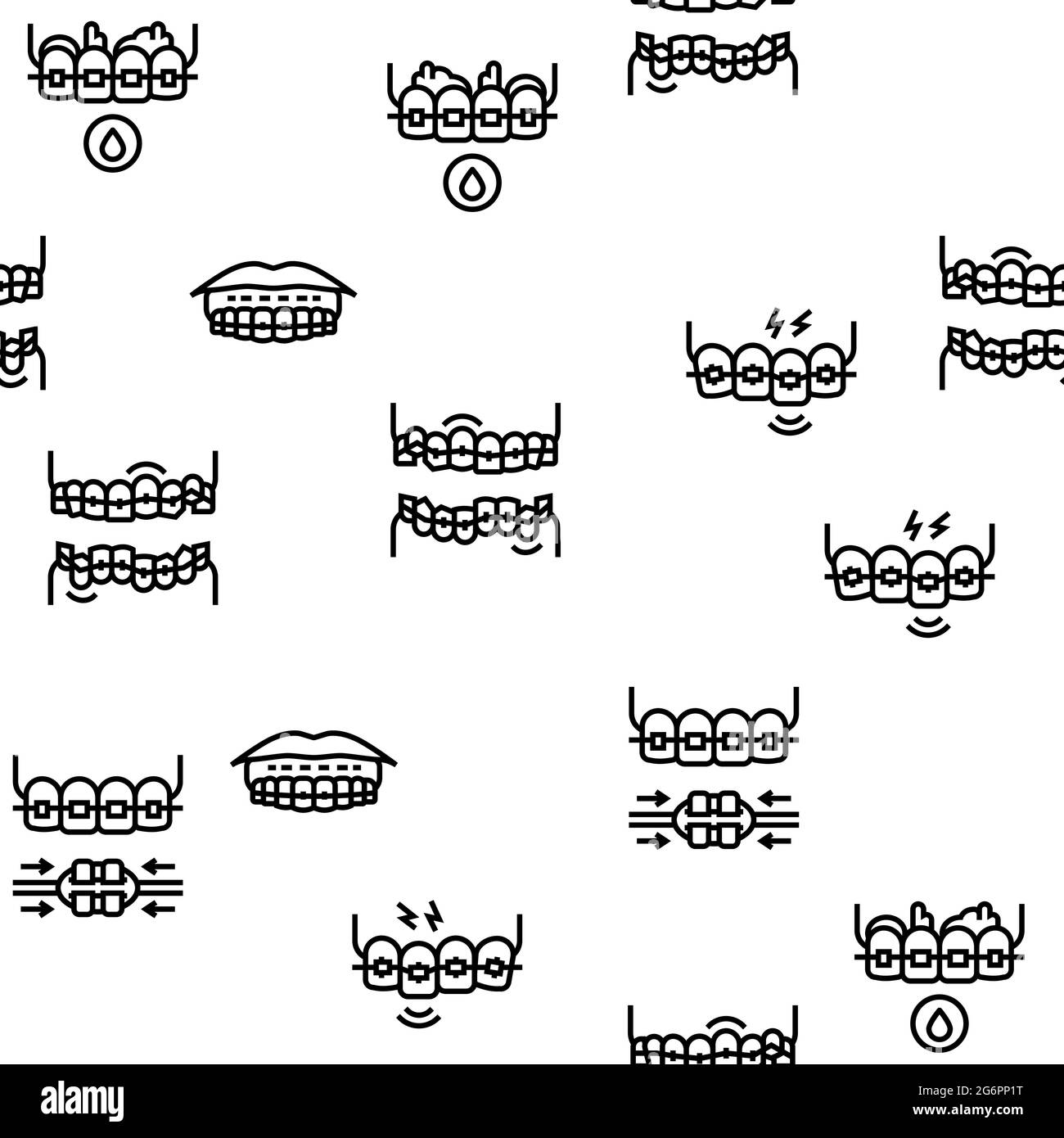 Tooth Braces Accessory Vector Seamless Pattern Stock Vector Image & Art ...