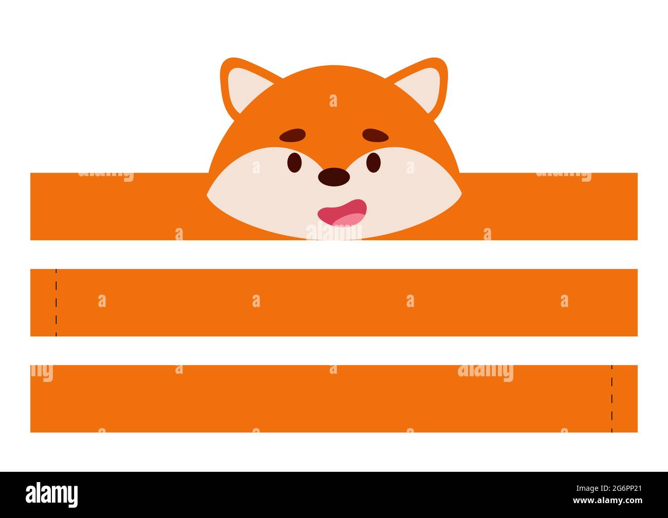 Printable fox paper crown. Diy cut party ribbon template for birthday ...