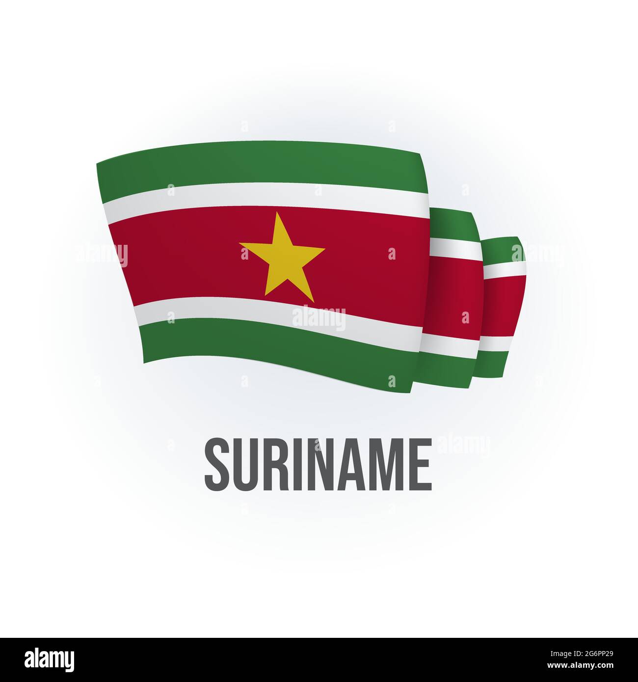 Vector flag of Suriname. Surinamese waving flag. Vector illustration Stock Vector Image & Art ...