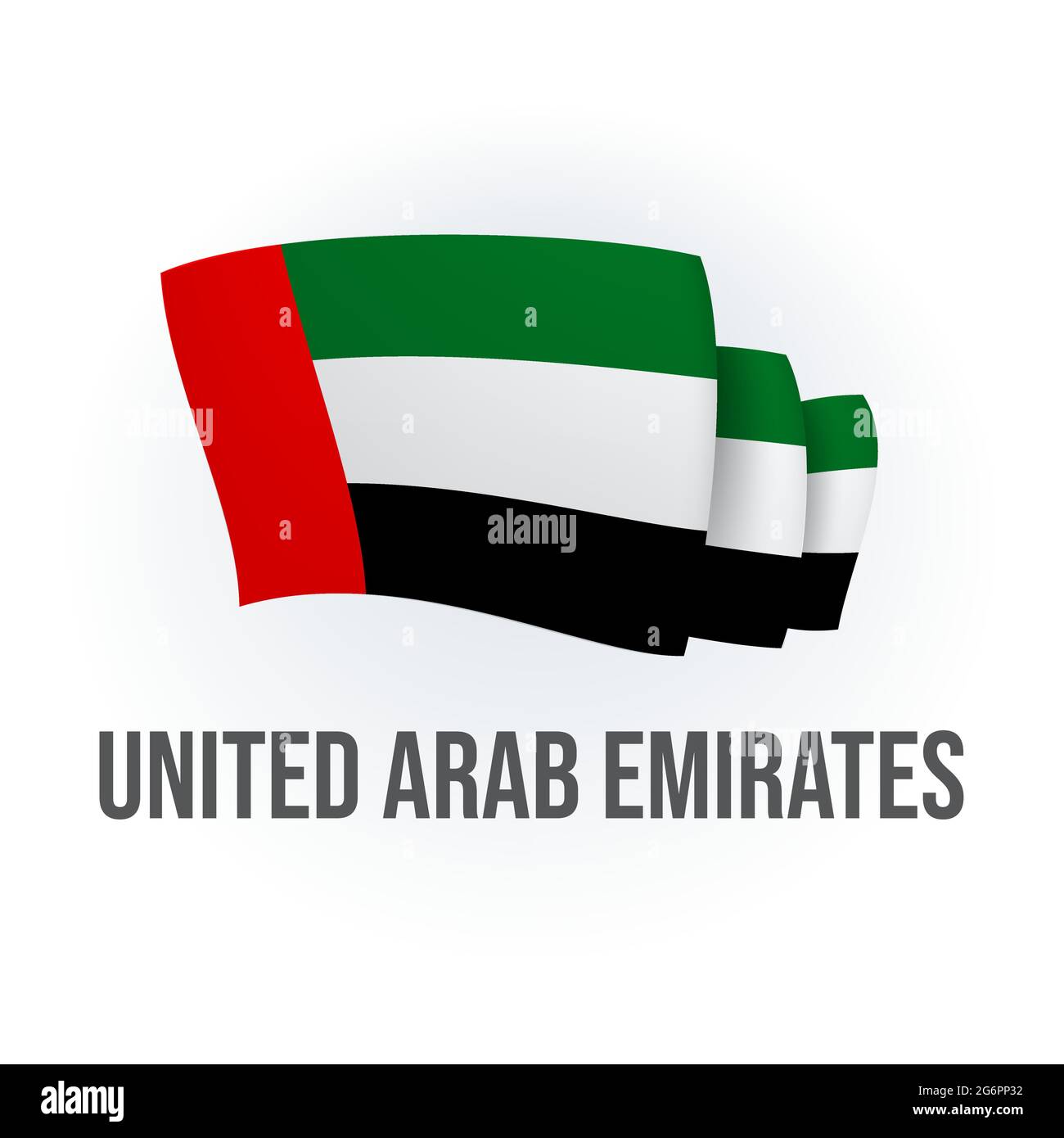 Vector flag of United Arab Emirates. Emirates waving flag. Vector ...