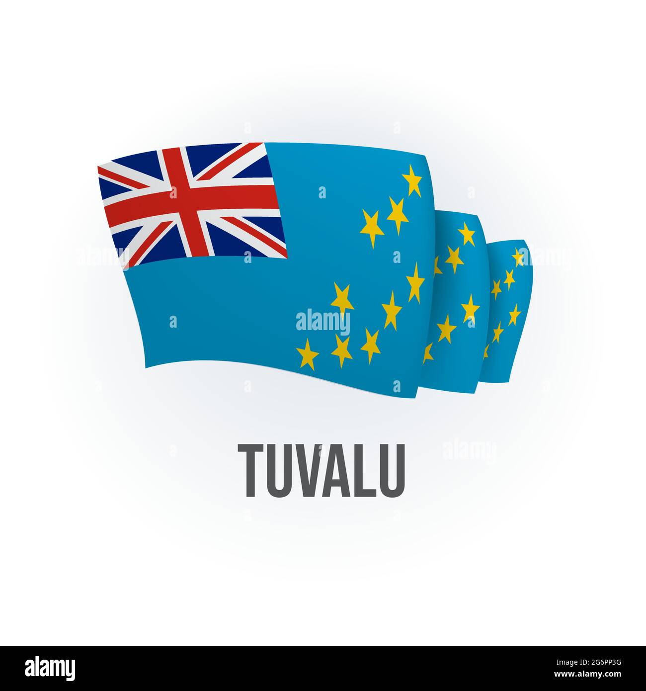 Vector flag of Tuvalu. Tuvaluan waving flag. Vector illustration Stock ...