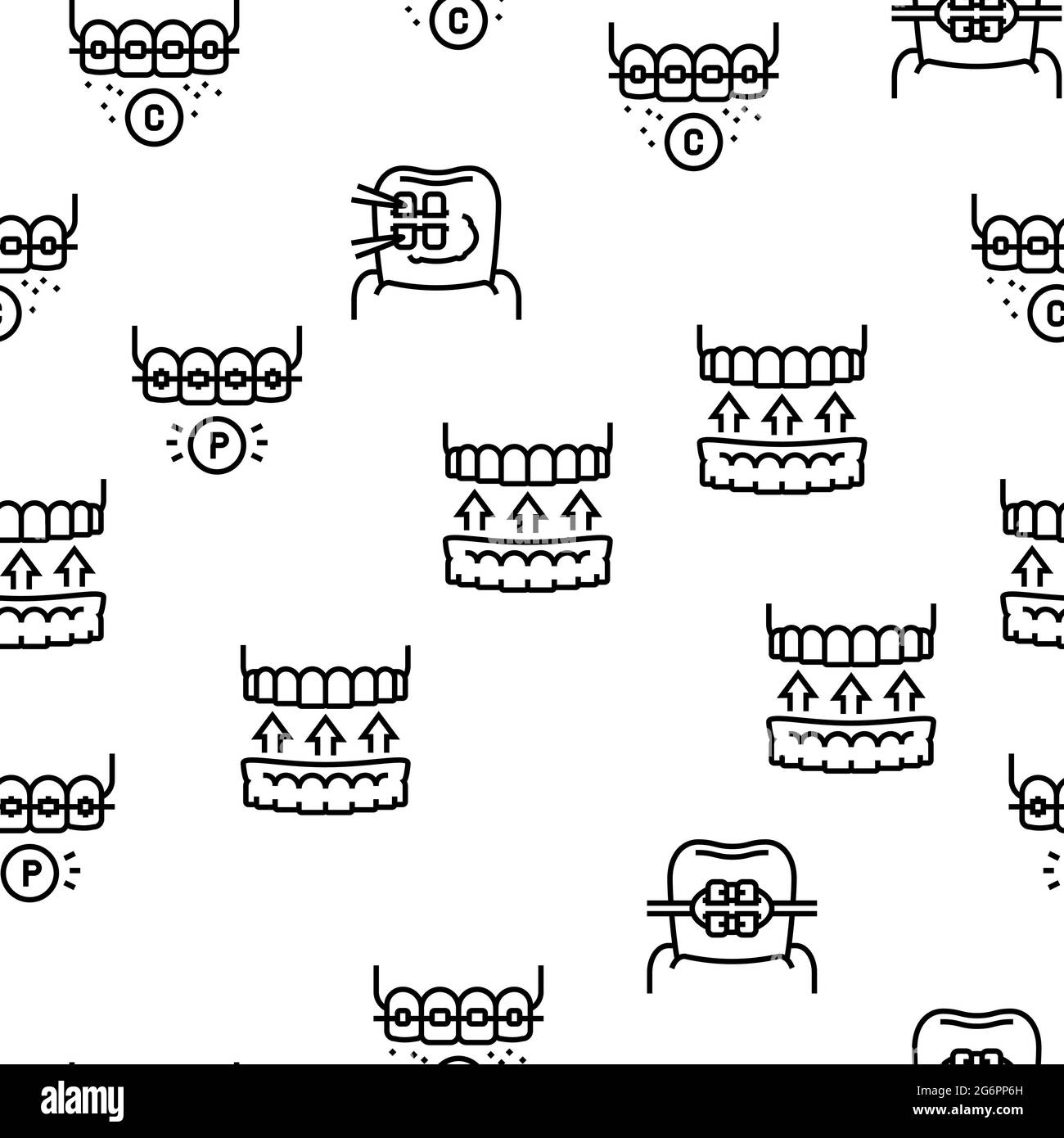 Tooth Braces Accessory Vector Seamless Pattern Stock Vector Image & Art ...