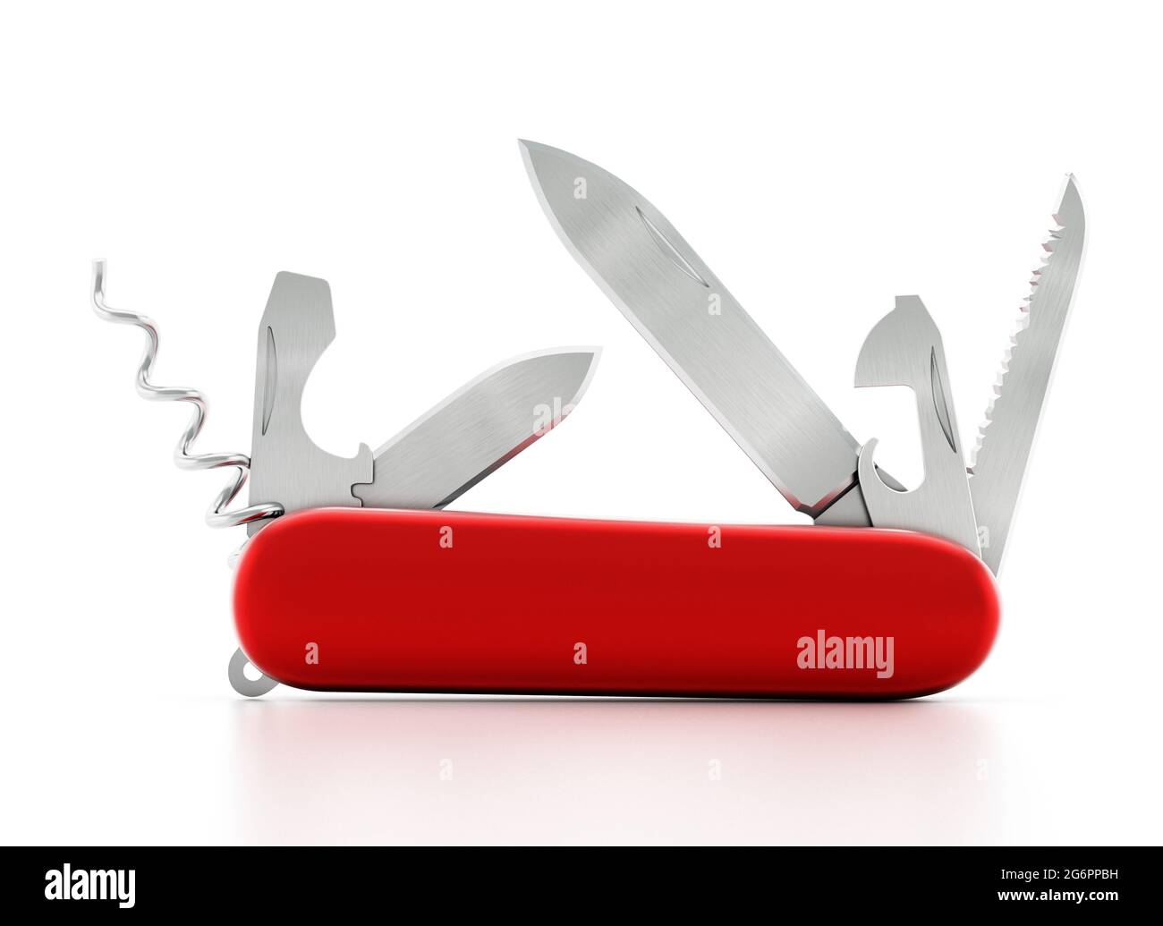Generic Swiss knife isolated on white background. 3D illustration Stock ...