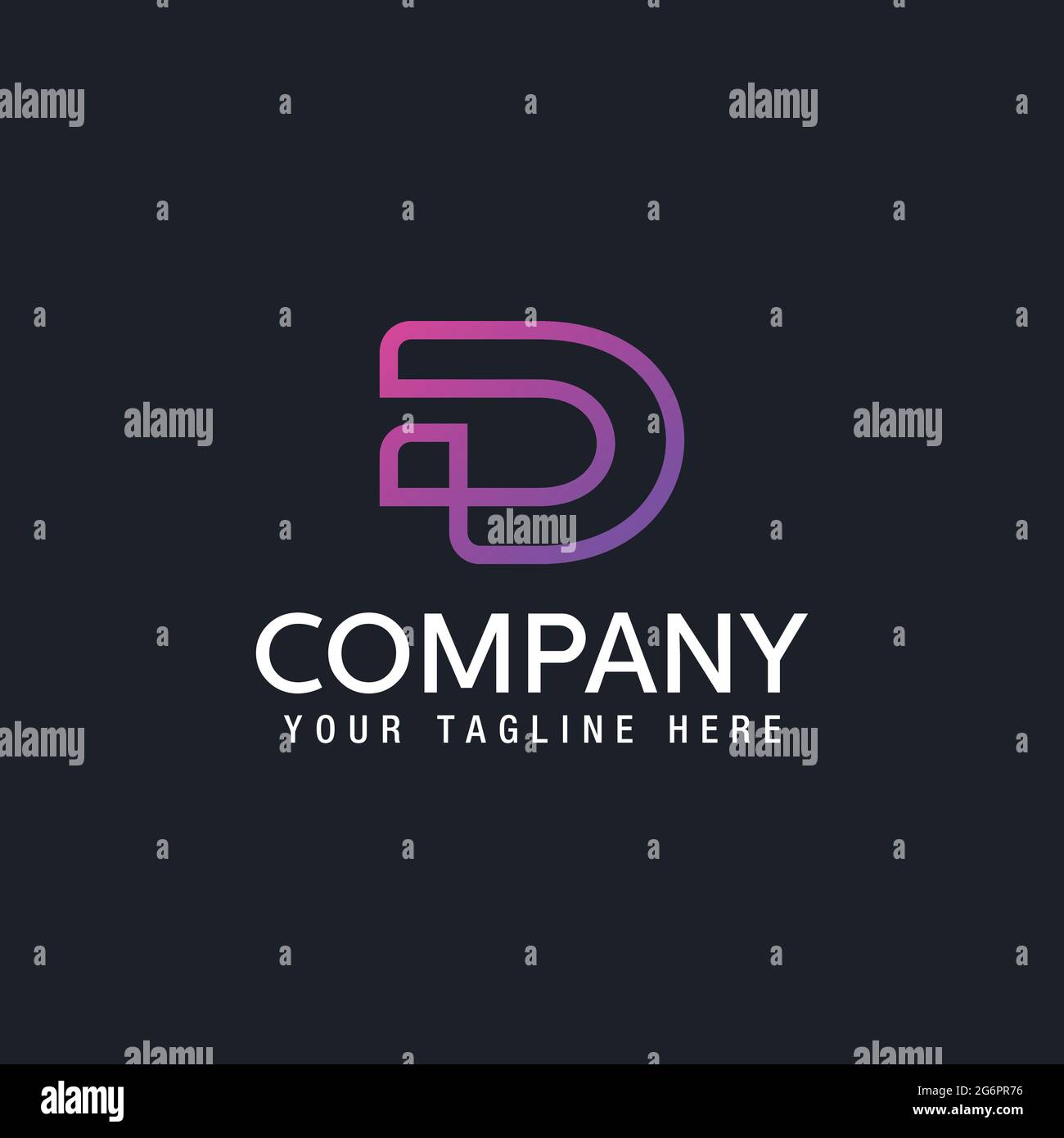 Vector graphic creative line alphabet Letter D Vector illustration logo ...