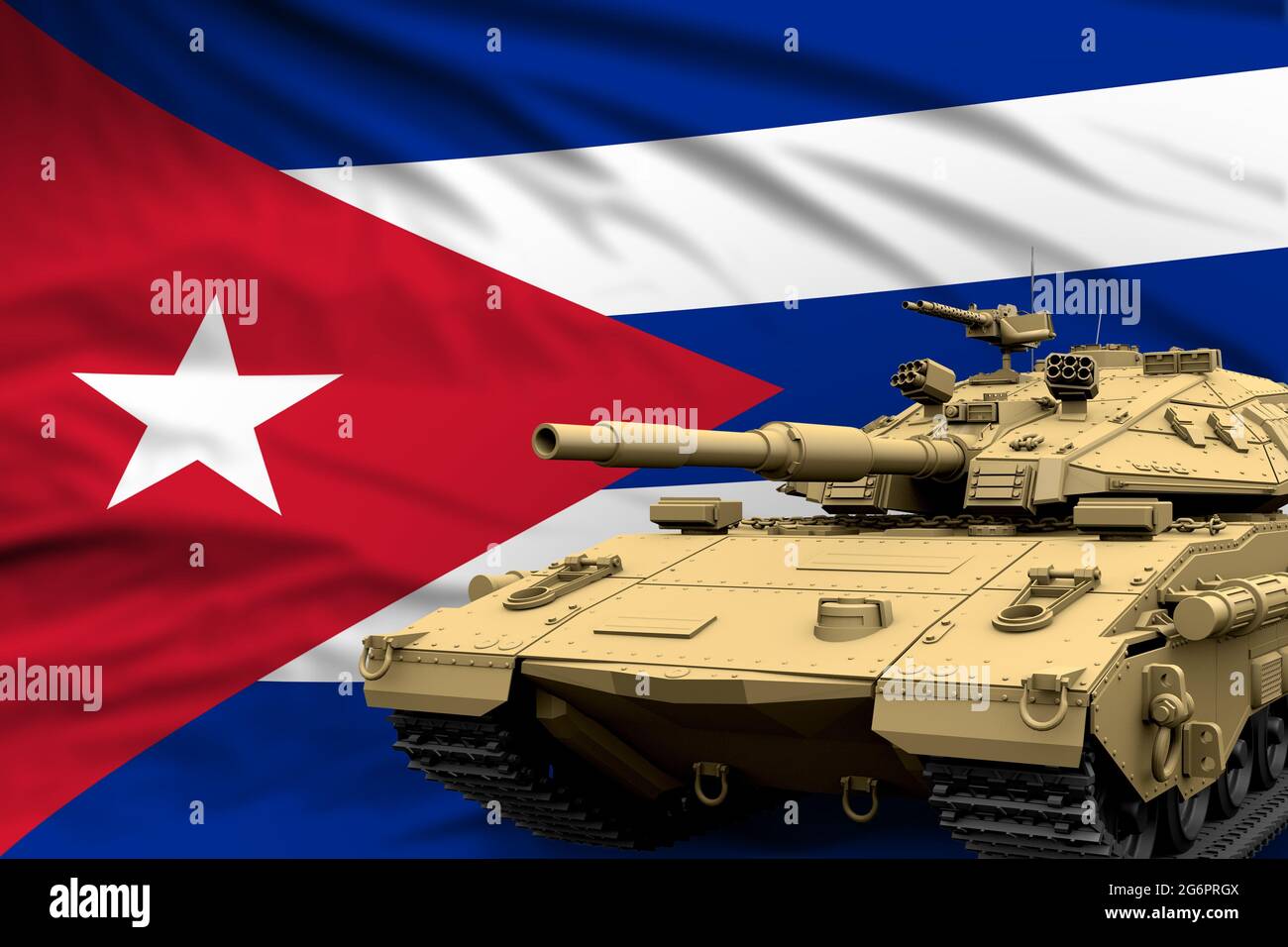 Cuba modern tank with not real design on the flag background - tank ...