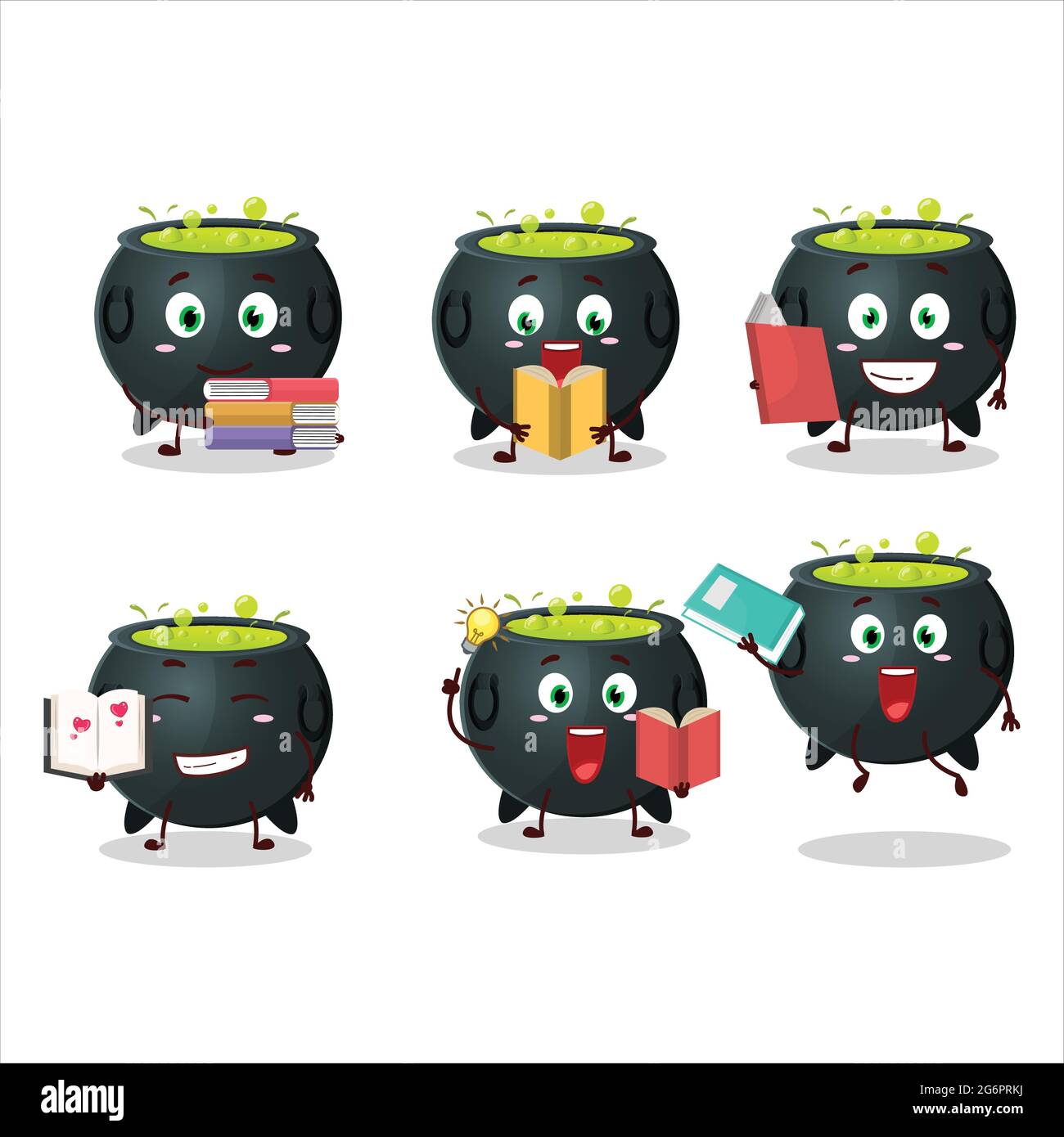 A picture of witch cauldron cartoon character concept reading an ...